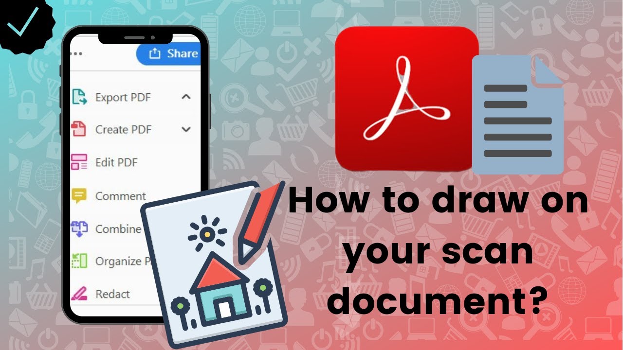 How to draw on your scan document on Adobe Acrobat Reader? - YouTube