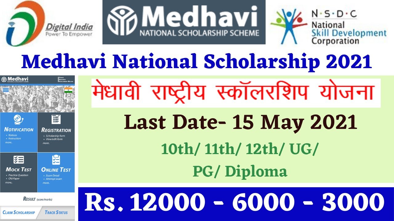 Medhavi National Scholarship Scheme 2021 Registration Process Step By