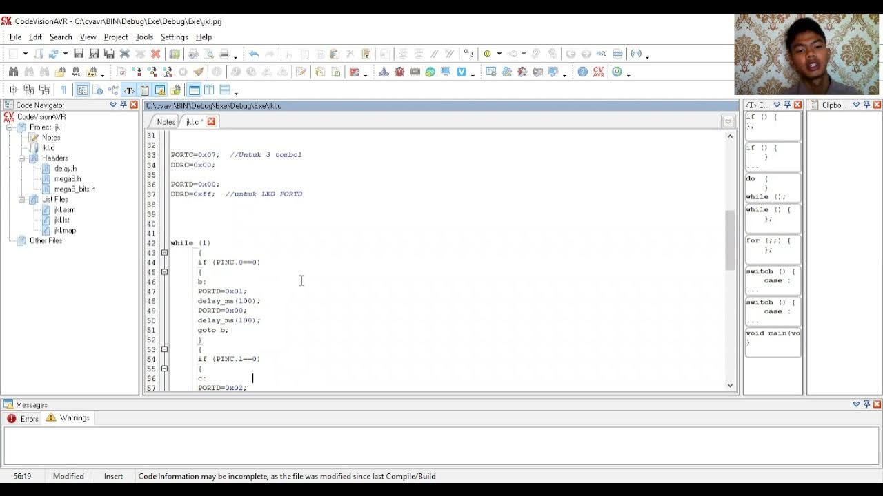 Program Codevision LED BLINKING pada kendaraan dengan Atmega8 - YouTube
