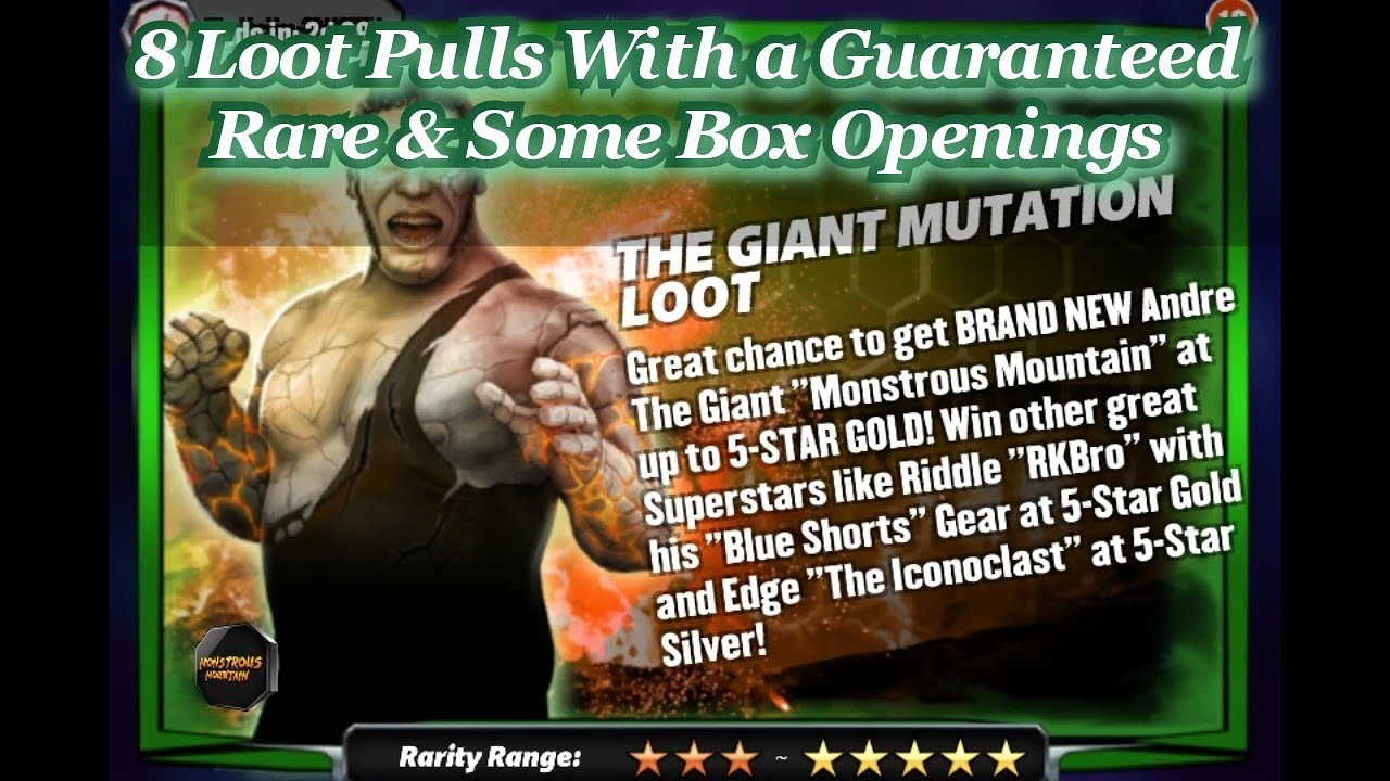 WWE Champions 8 Loot Pulls for The Andre The Giant Mutation Loot With a ...