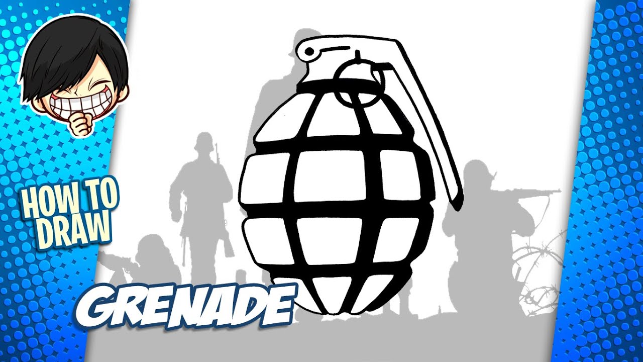 How to draw a Grenade step by step - YouTube