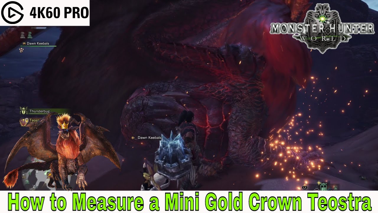 Monster Hunter: World - How to Measure a Mini Gold Crown Teostra ...