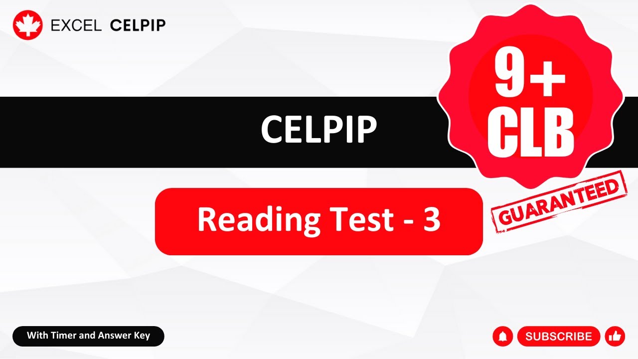 CELPIP Reading Practice Test With Answers CELPIP Reading Mock Test
