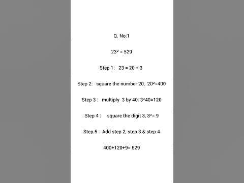 Simple method for calculating square numbers between 20 & 29. part 1# ...