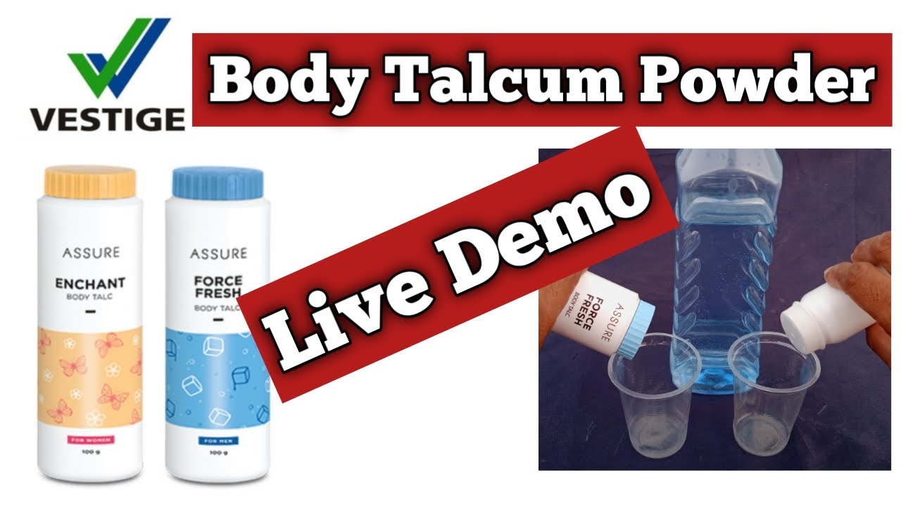 Vestige Talcum Powder Demo | वेस्टिज टेलकम पाउडर डेमो - YouTube