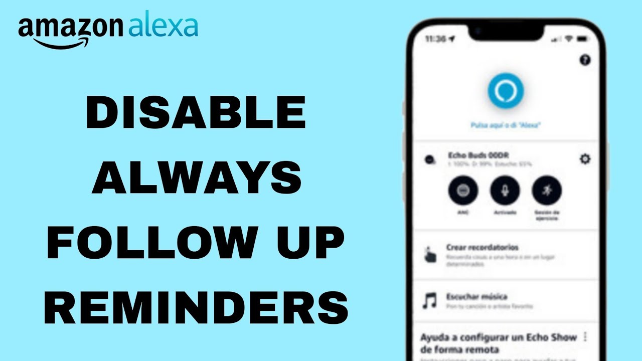 How To Disable Always Follow Up Reminders On Amazon Alexa App - YouTube