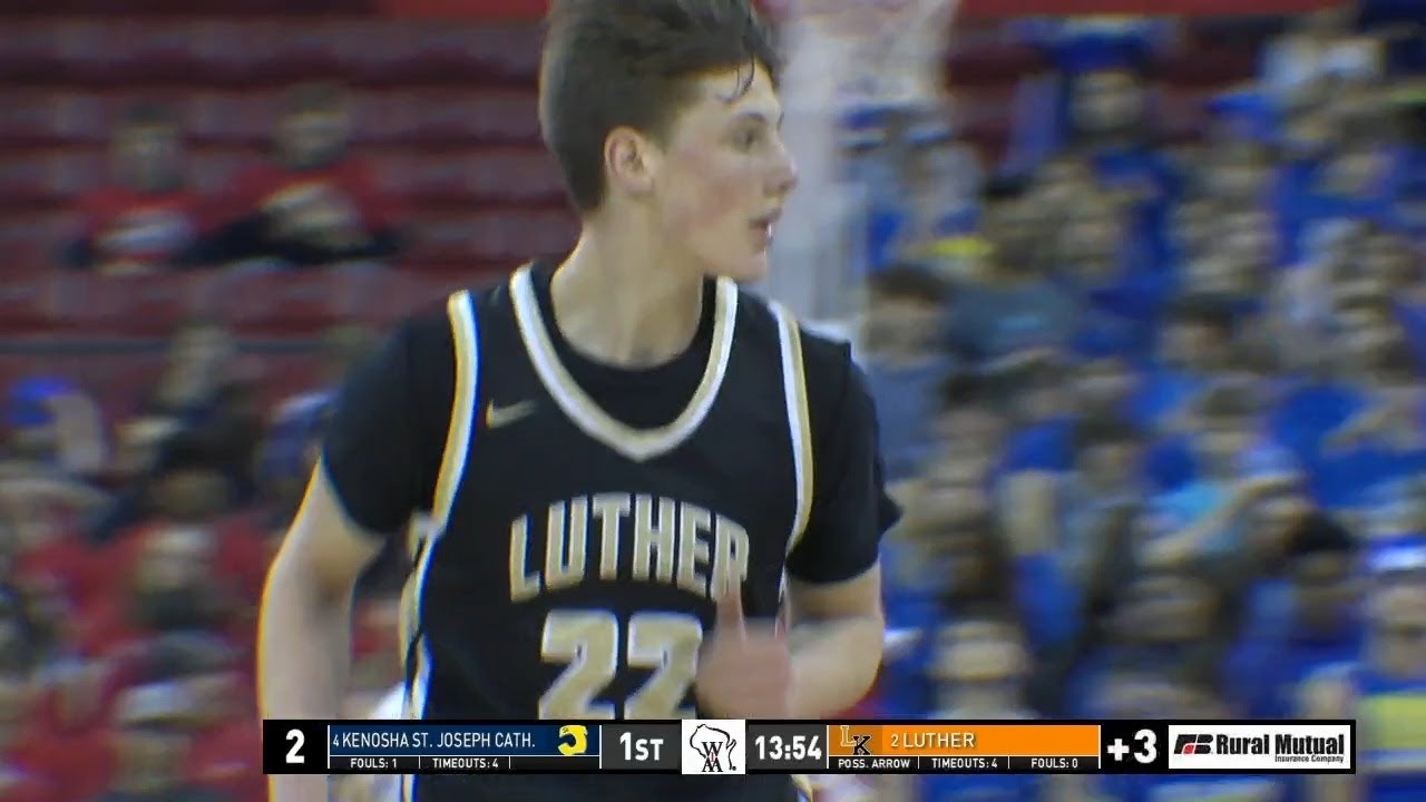 Will Huelskamp downs an early three for Luther - YouTube