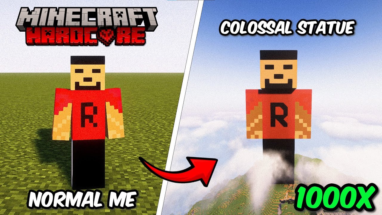 I Built A MASSIVE Statue Of Me In Hardcore Minceraft - YouTube