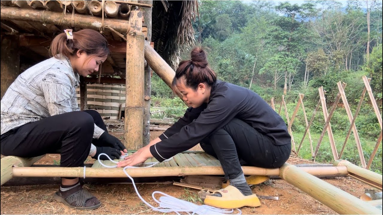 We catch snails from the big river to cook,sell and make bamboo gates ...