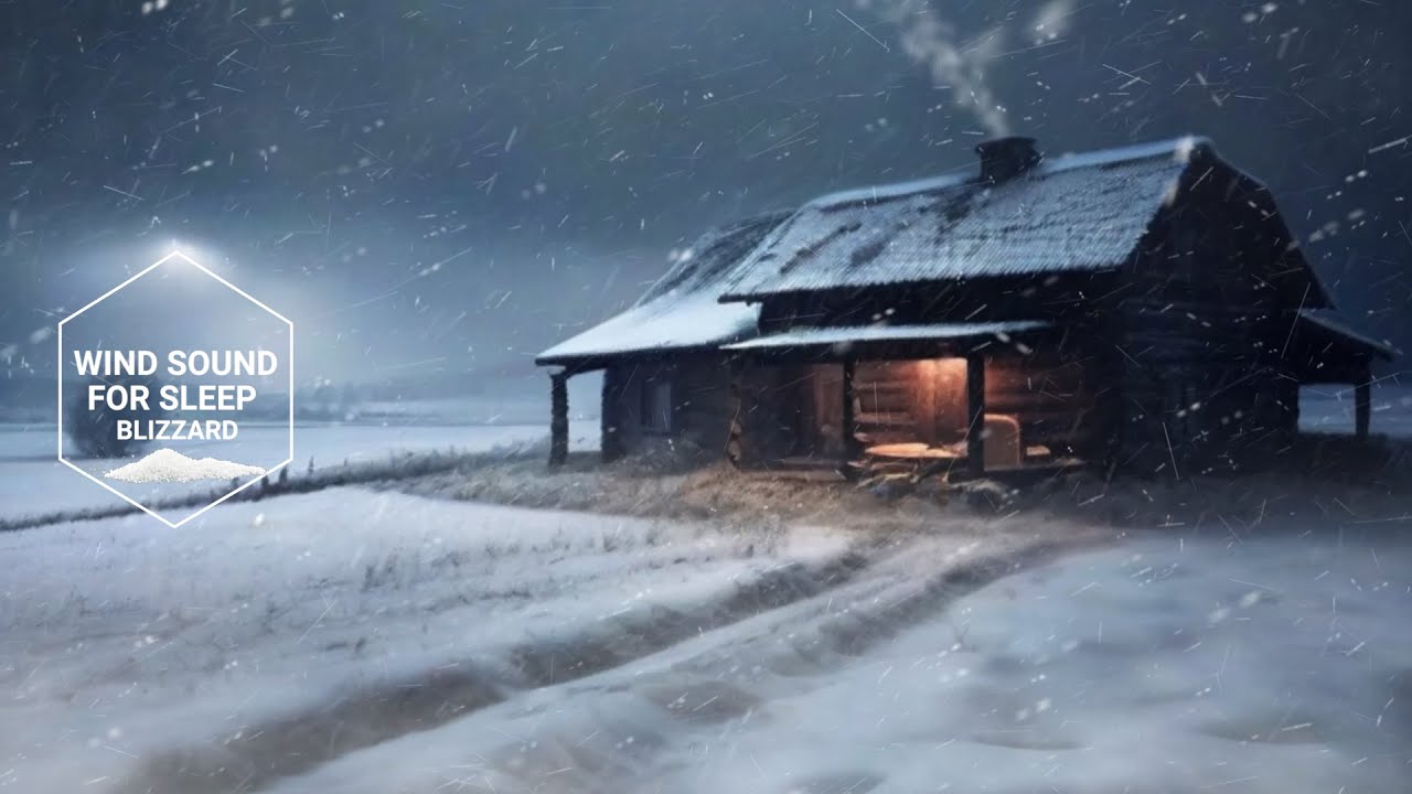 ️Soothing Sound of a Snowstorm in a Cold Cabin Home at Night - YouTube