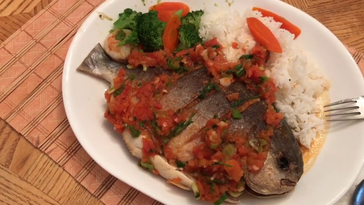 Asian Homestyle Recipe; Fried Pomfret in Tomato sauce with veggies and ...