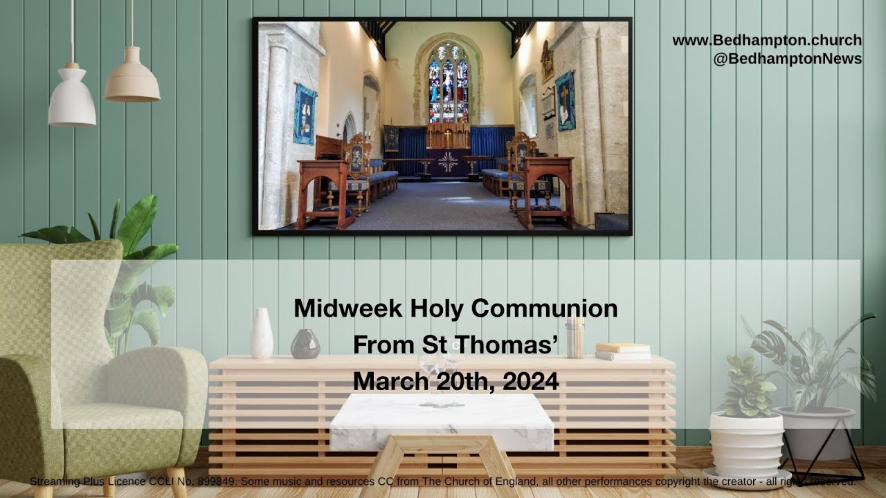 Midweek Holy Communion March 20th, 2024 - YouTube