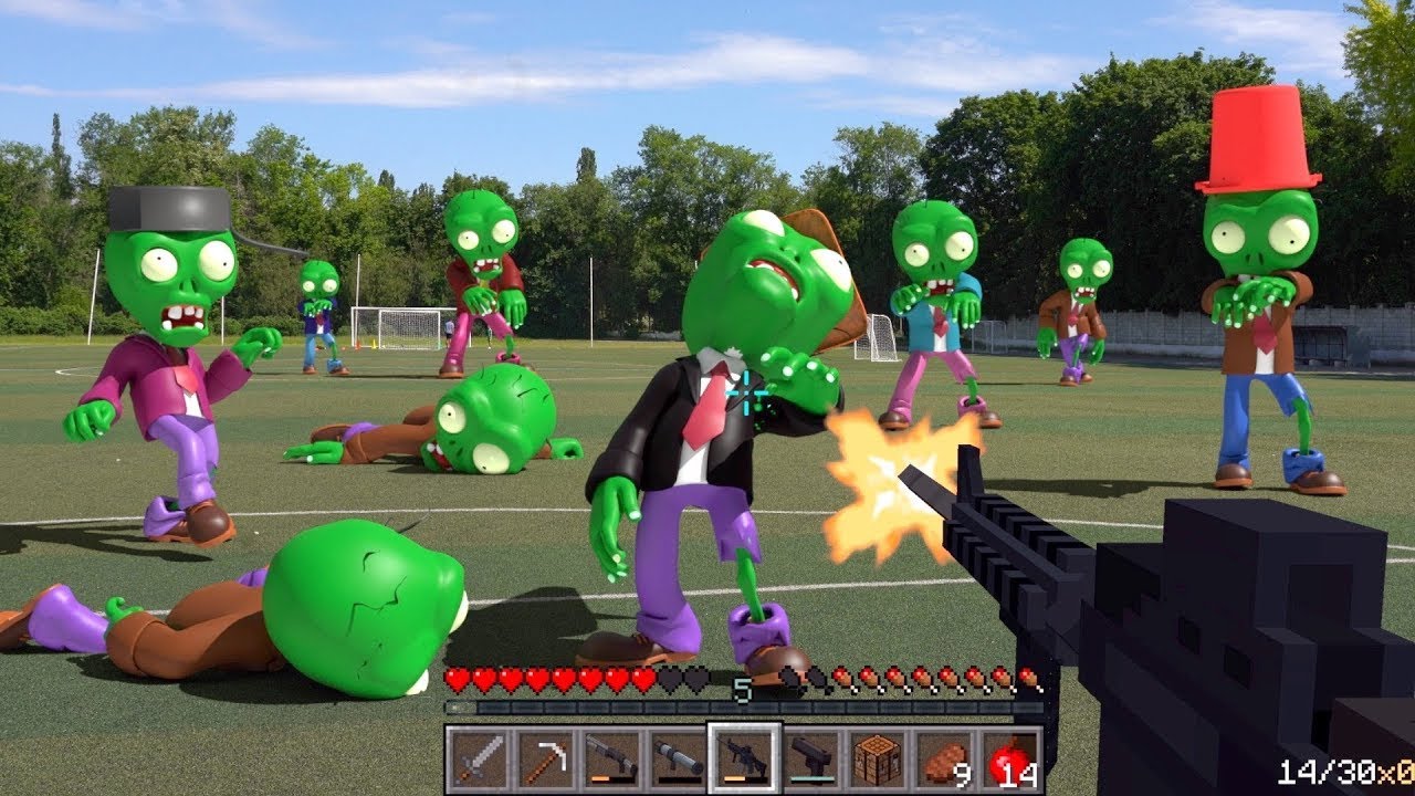 Minecraft vs Zombie in Real Life Battle #POV - YouTube