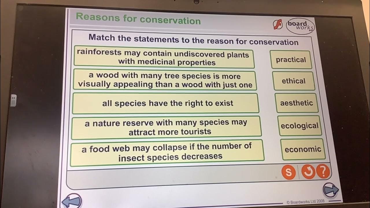 KS5-ALEVEL-Biology-Biodiversity -Reasons to conserve Biodiversity match ...