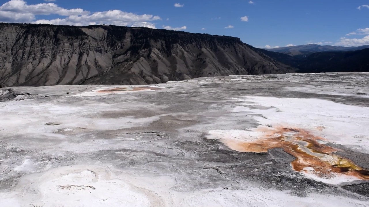 Mammoth Hot Springs Village Overlook and Main Terrace, Yellowstone ...