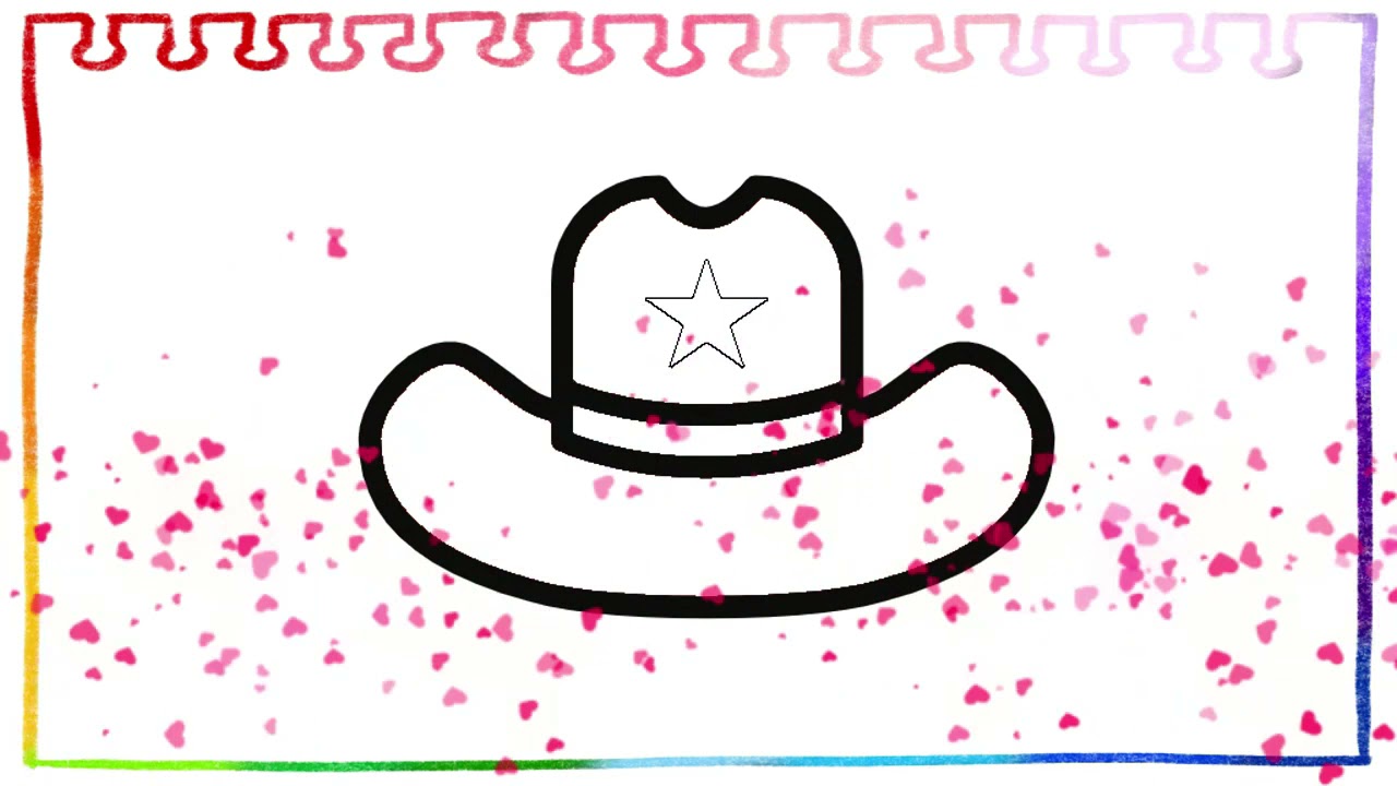 Sheriff Hat | Drawing for Kids | 아이들을 위한 그림 놀이 | 카우보이 모자, 보안관 모자 - YouTube