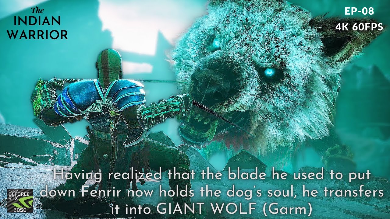 Kratos & Atreus fight vs Fenrir Wolf (garm) Scene - God of war Ragnarök ...