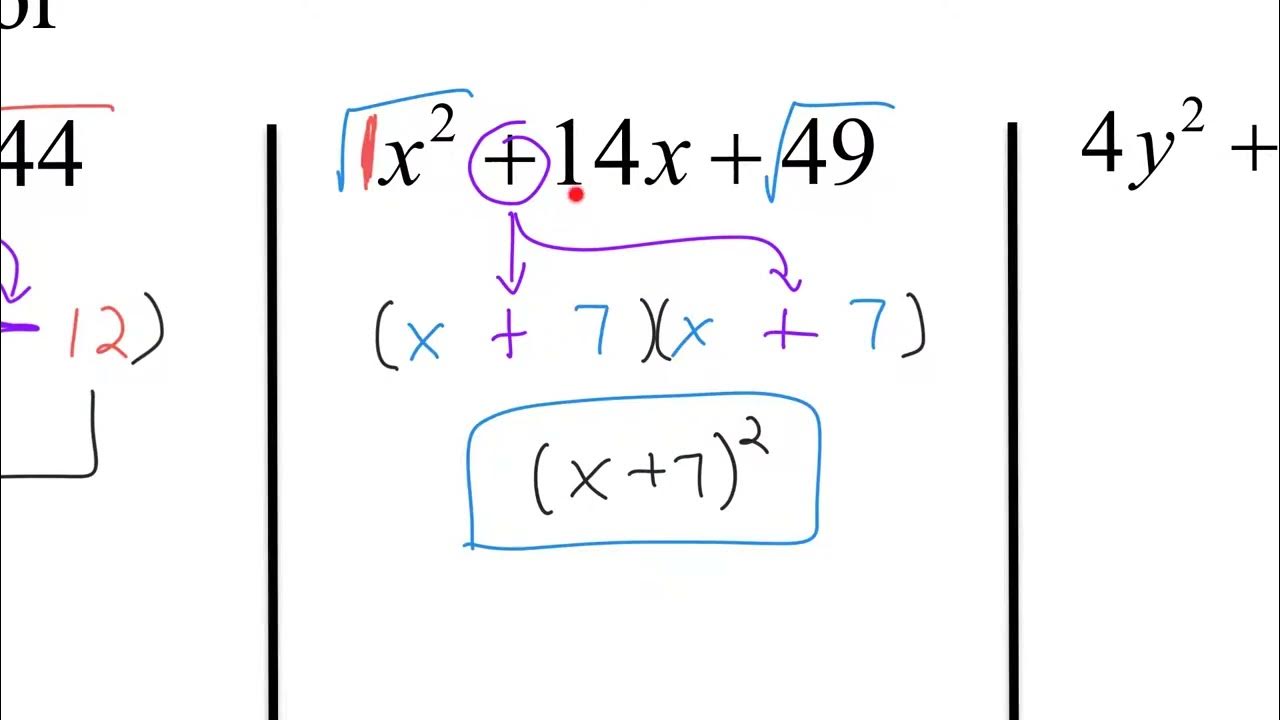 Algebra 1 Factoring and solving Perfect Square Trinomials - YouTube