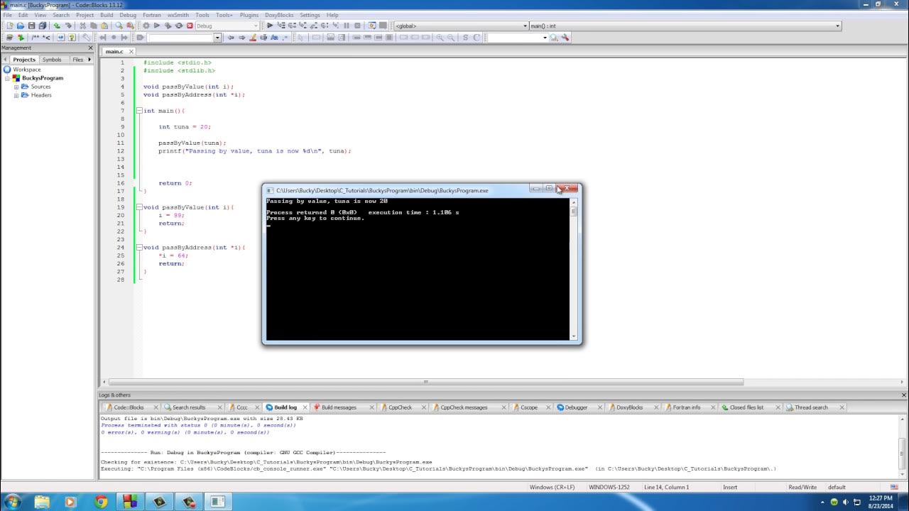 C Programming Tutorial 58 Pass by Reference vs Pass by Value - YouTube