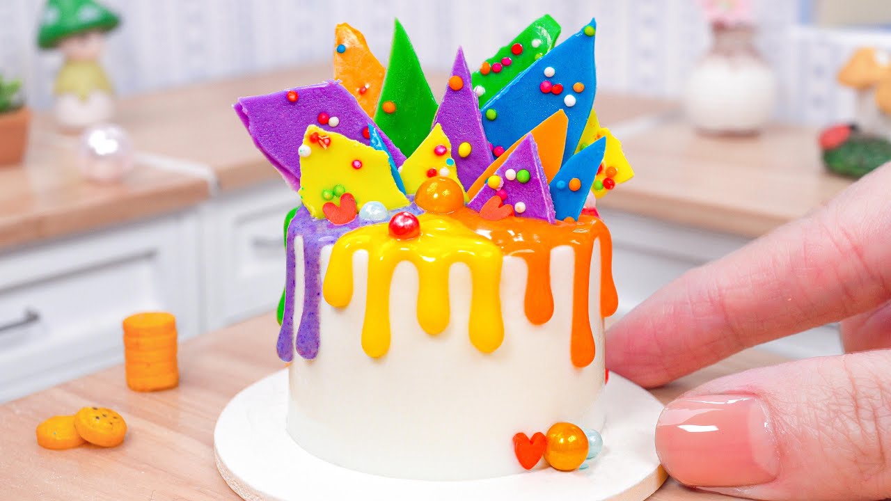 🌈 Awesome Miniature Rainbow Cake Decorating | Tiny Colorful Cakes Recipe | Mini Satisfying - YouTube