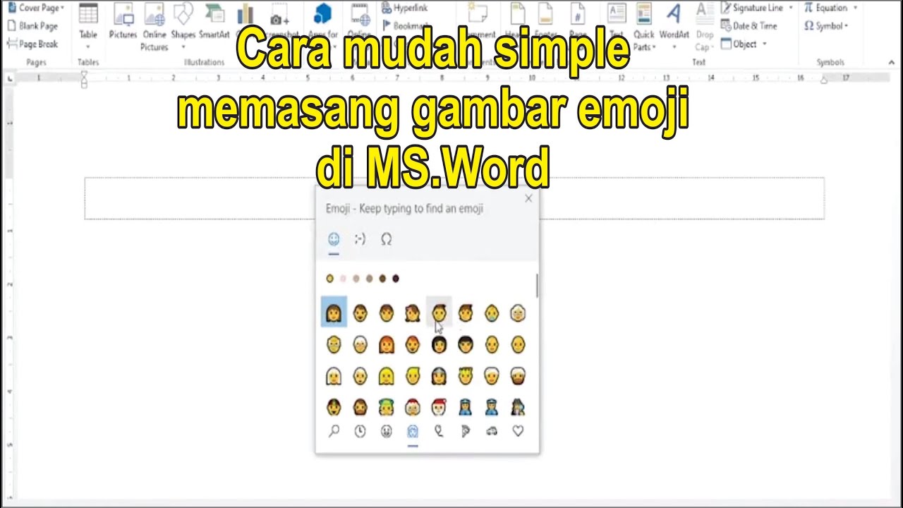 Cara simpel dan mudah menampilkan gambar Emoji di MS Word - YouTube