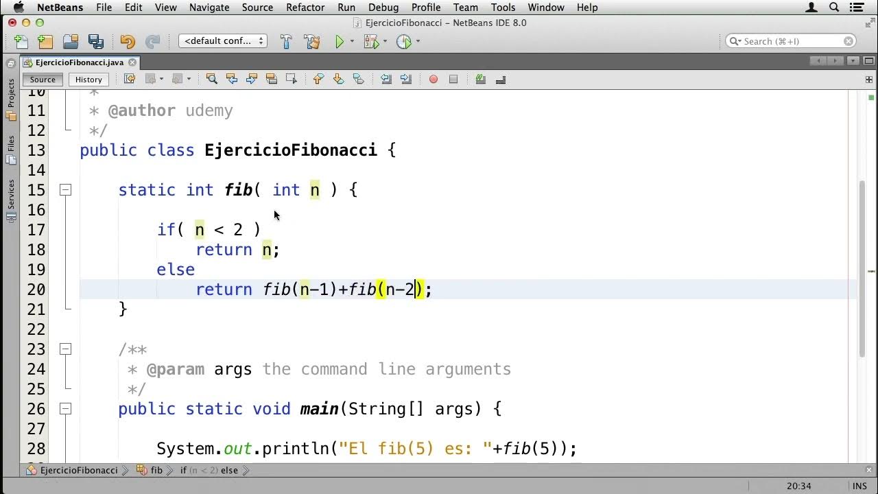 4. 4. Programación Java Solución Sucesión de Fibonacci - YouTube
