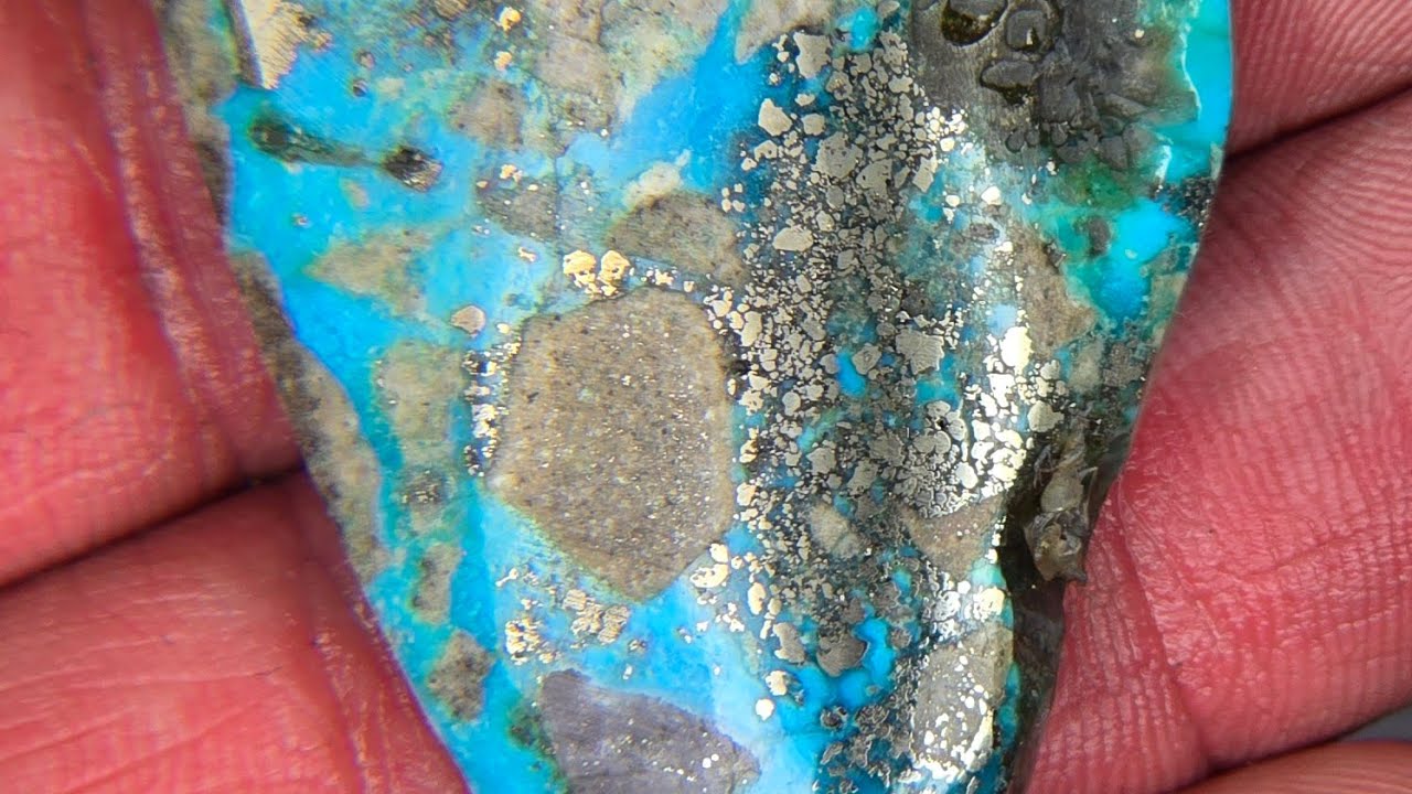 Persian Turquoise With Pyrite. Can we Cut it? - YouTube
