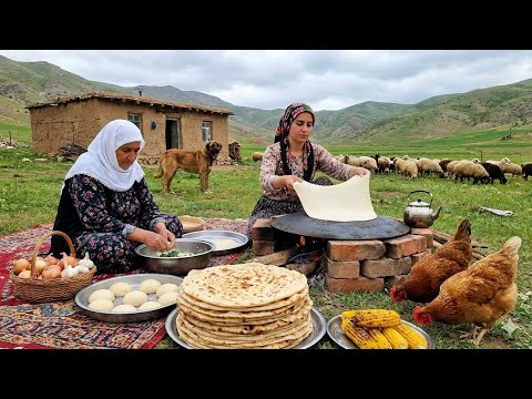 Baking Lavash Bread in Tandoor | Mountain Village Life in Iran