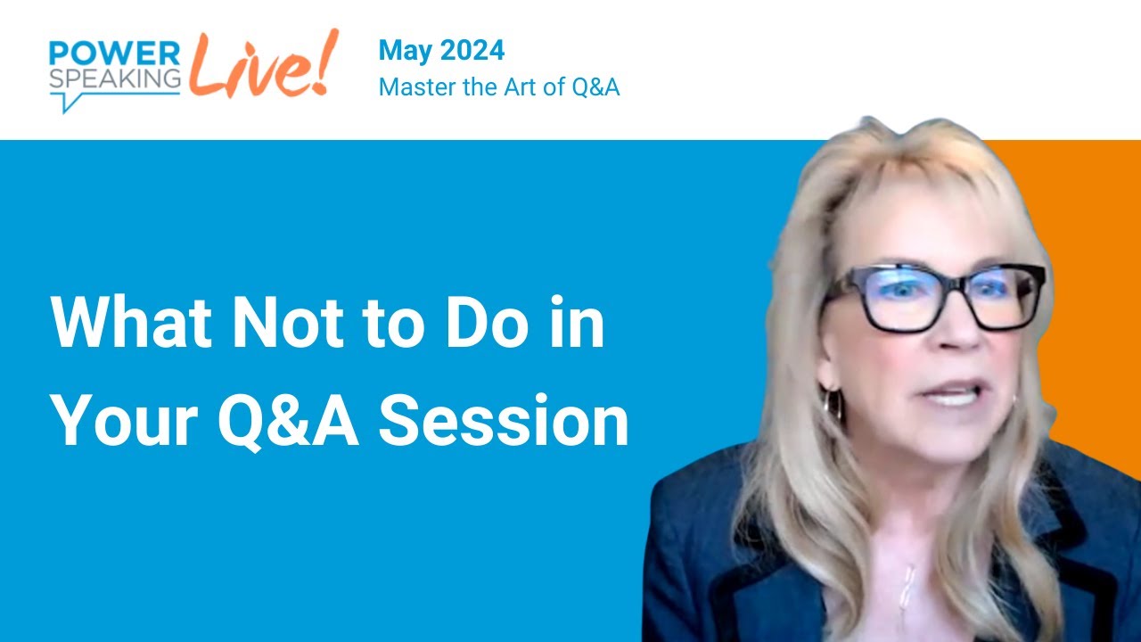 What Not to Do in Your Q&A Session - YouTube