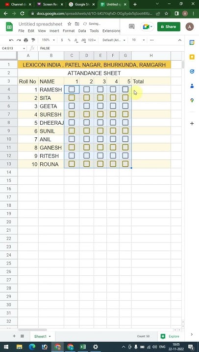 Checkboxes in excel ,excel me checkboxes ka use krke attendance sheet kais bnate hai janiye ...