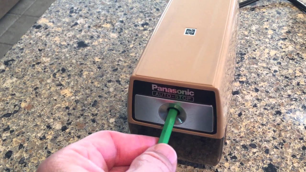 Demonstration of Panasonic KP-99S Electric Pencil Sharpener - YouTube