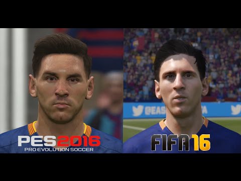 PES 16 vs FIFA 16: Player Faces FC Barcelona (FIFA 16 and PES 2016 Comparison)