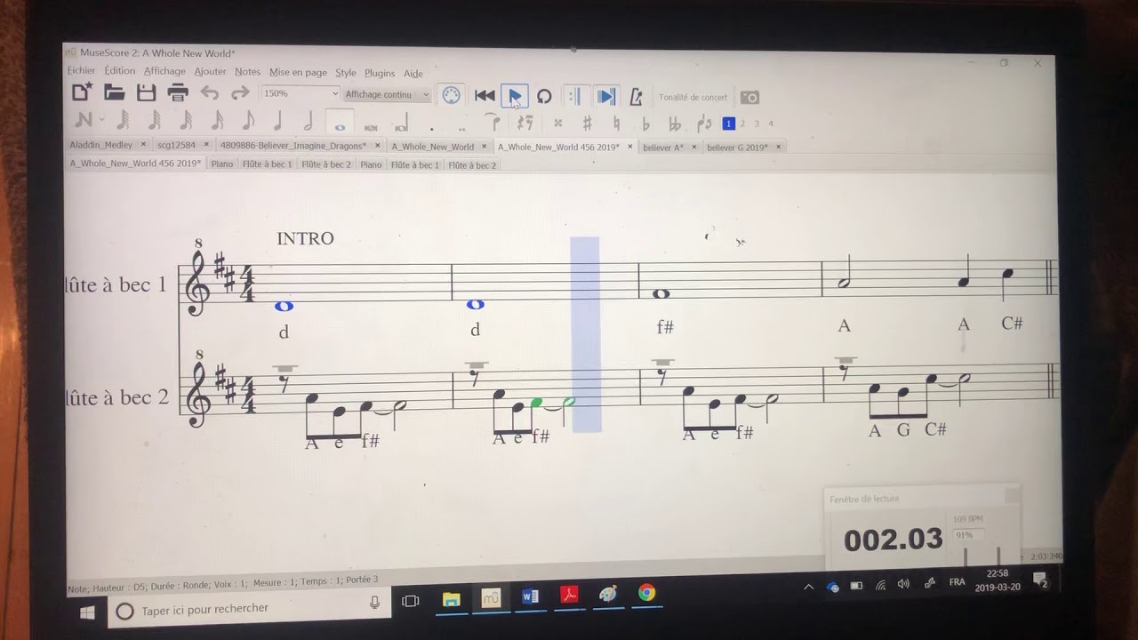A Whole New World Recorder Ensemble Flute à bec - YouTube