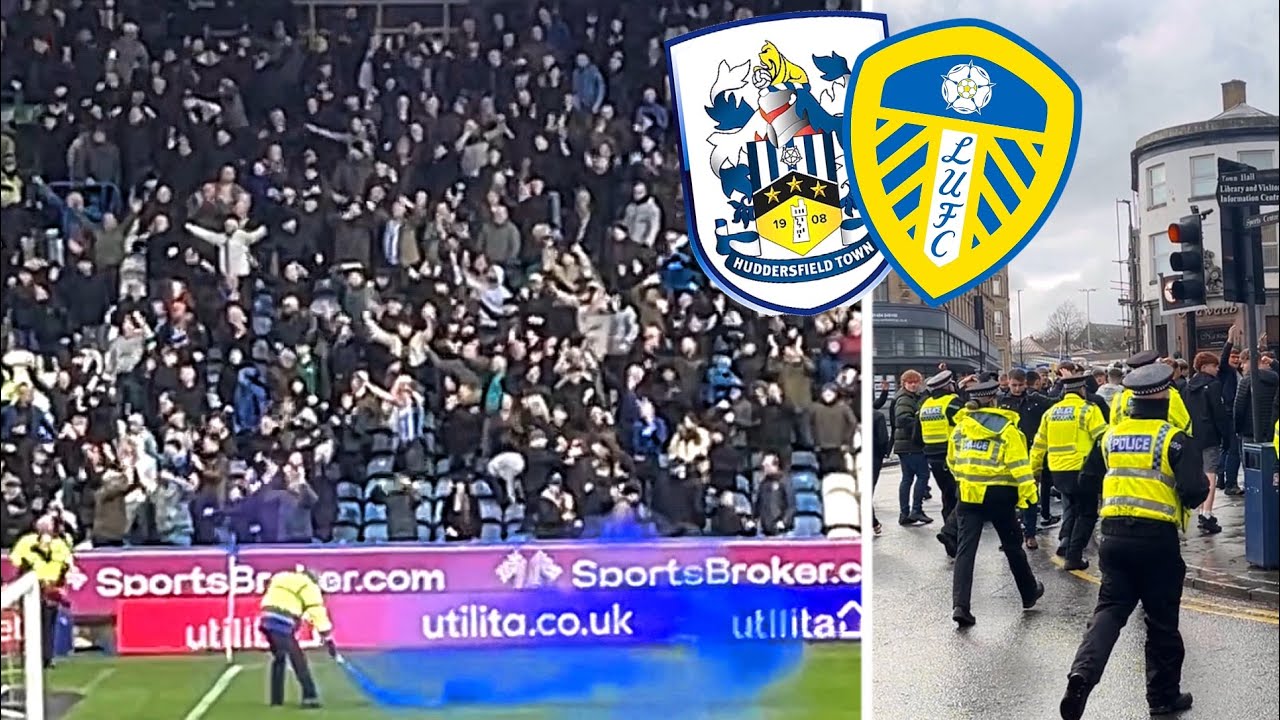 TROUBLE FLARES AT HUDDERSFIELD 1-1 LEEDS:PUNCHES,PYRO,PASSION & POLICE ...