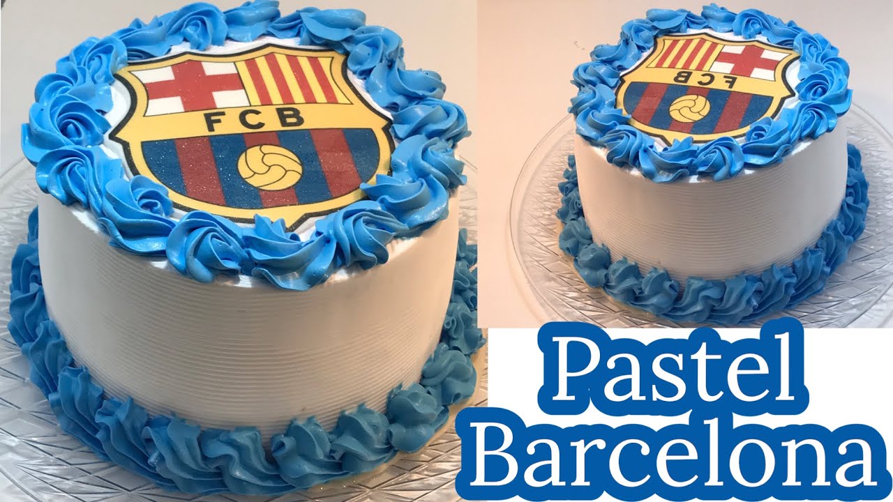 PASTEL de fútbol CLUB BARCELONA DISEÑO COMESTIBLE en papel arroz - YouTube