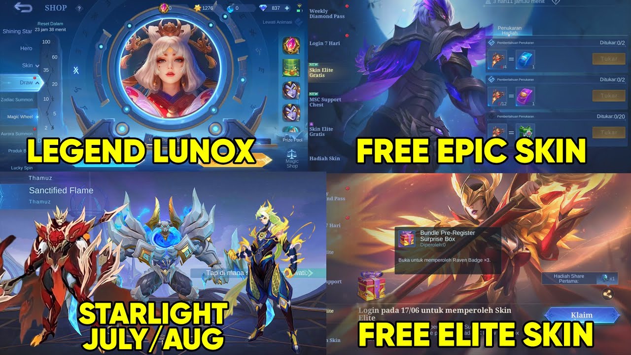 LUNOX LEGEND MAGIC WHEEL | JULY & AUG STARLIGHT | FREE EPIC & ELITE ...