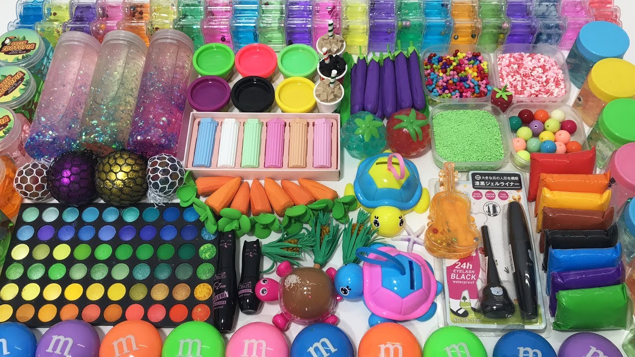 Mixing Random Things Into Store Bought Slime ! Most Satisfying Slime ...