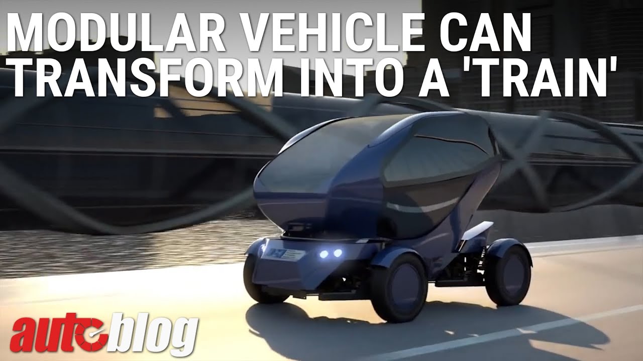 This innovative modular vehicle can transform into a 'train' - YouTube