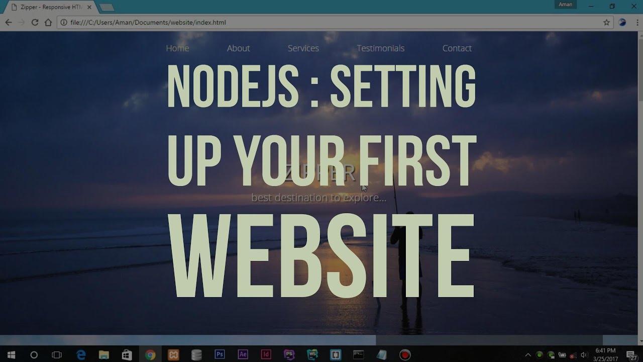 Nodejs Setup Your First Website With Express Web Framework Youtube
