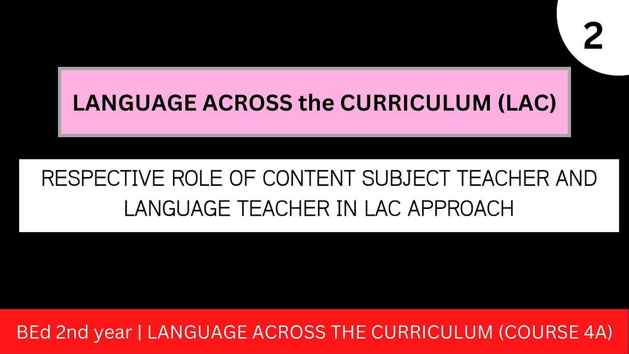 Respective roles of content subject teacher and language teacher in LAC ...
