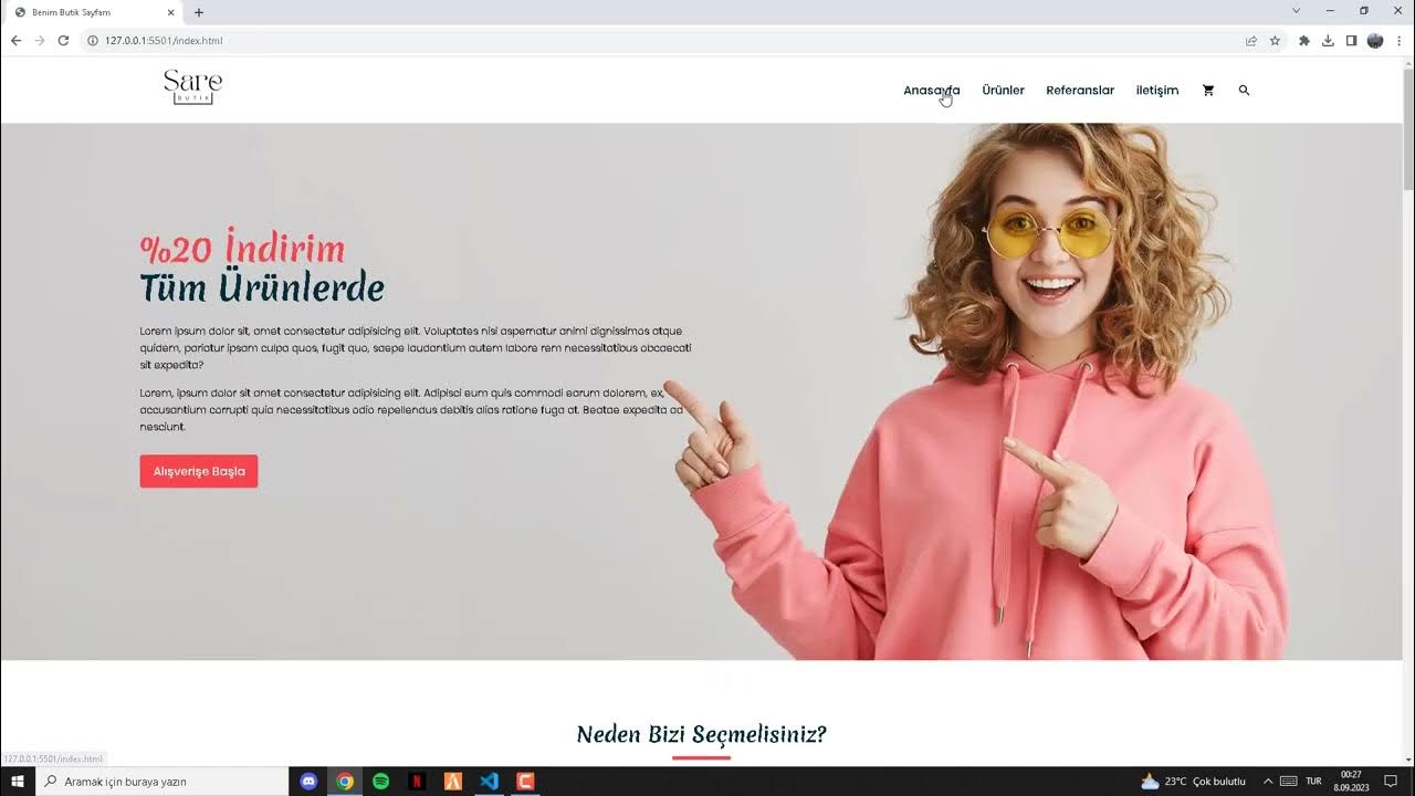 Sadece Html ve Css Kullanarak Multi Page Butik Web Sitesi Yapımı #css # ...