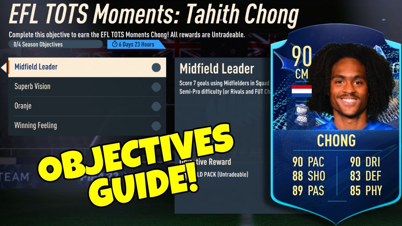 HOW TO COMPLETE CHONG OBJECTIVES FAST! - 90 Rated EFL TOTS Moments ...
