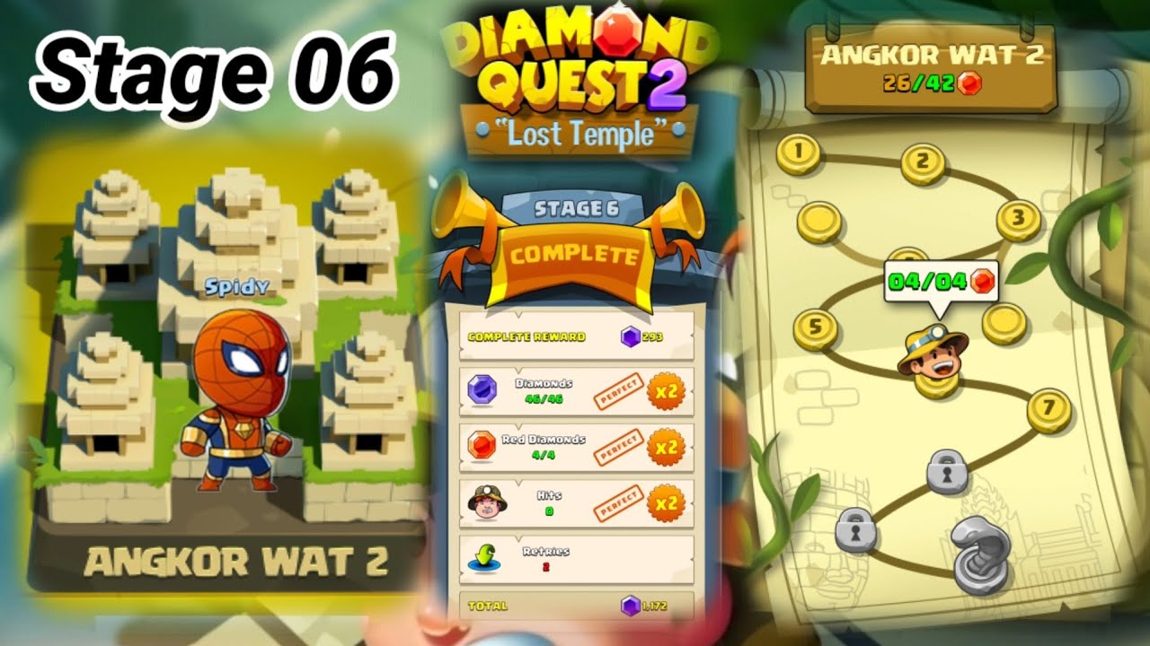 Diamond Quest 2 The Lost Temple Angkor Wat 2 Stage 6 - YouTube