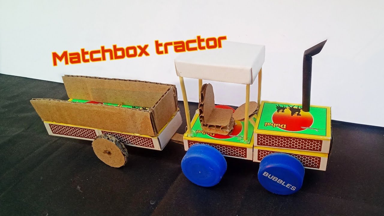 How to make Matchbox Tractor at Home I DIY matchbox tractor - YouTube