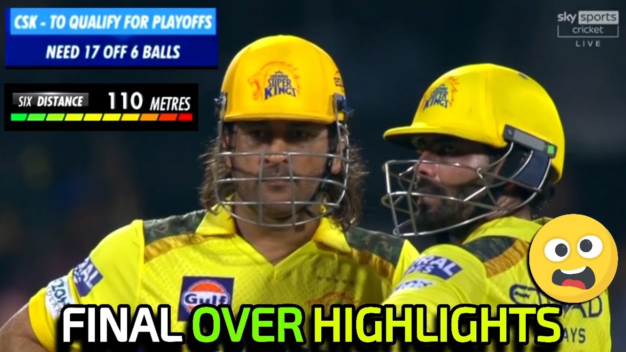 RCB vs CSK final over highlights | MS Dhoni's 110 metres longest six ...
