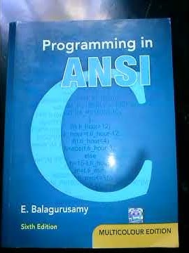 ANSI C....Best book of C for early learners by E.Balagurusamy - YouTube