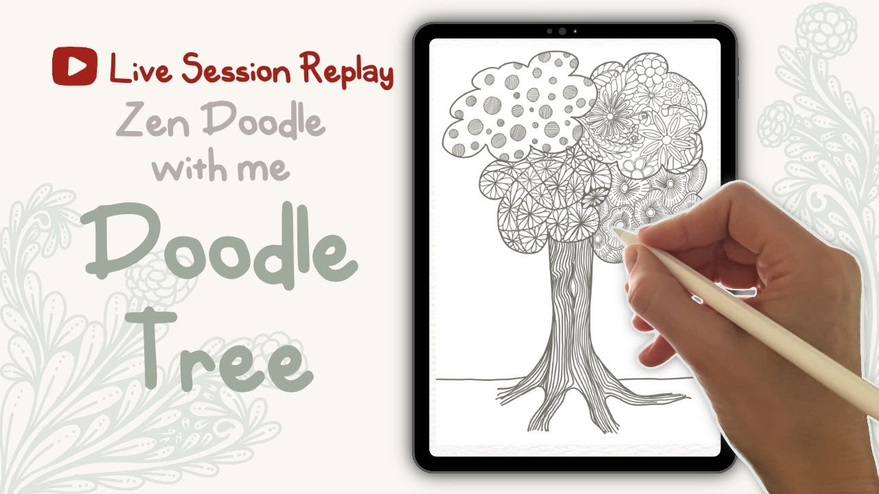 Relaxing Mindful Doodle Practice - Tree Doodling (90 min) - YouTube