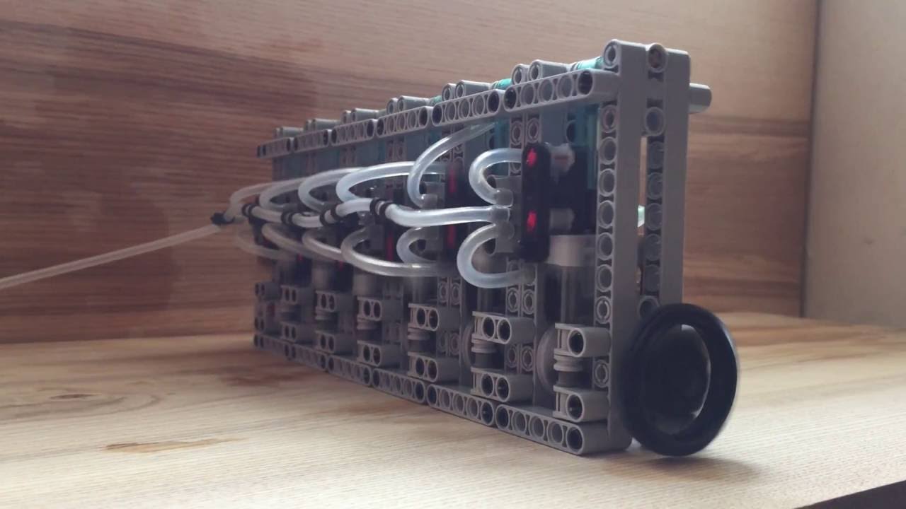 LEGO pneumatic inline six - YouTube