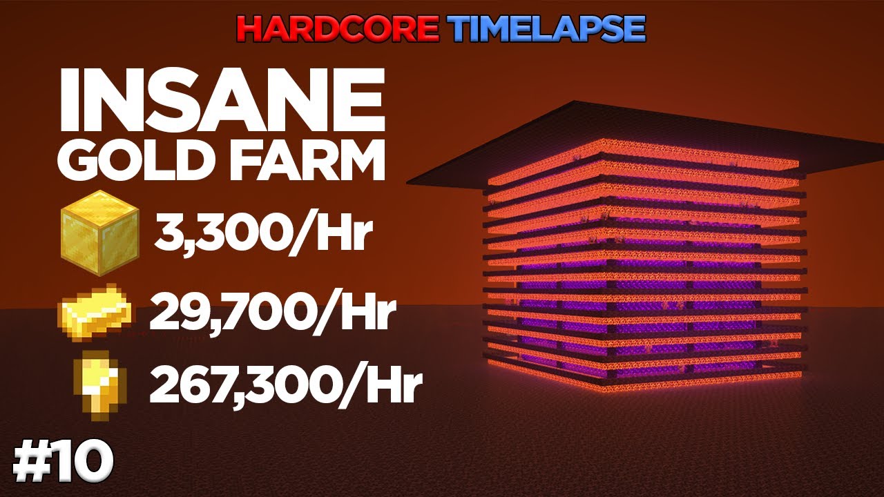 This MEGA Gold Farm is INSANE! (+2 Extra Farms) | Minecraft Hardcore ...