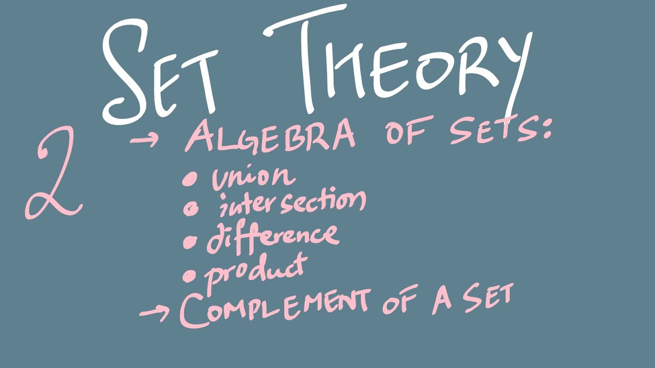 Set Theory: Chapter 2 (algebra Of Sets, Complement Of A Set) - Youtube